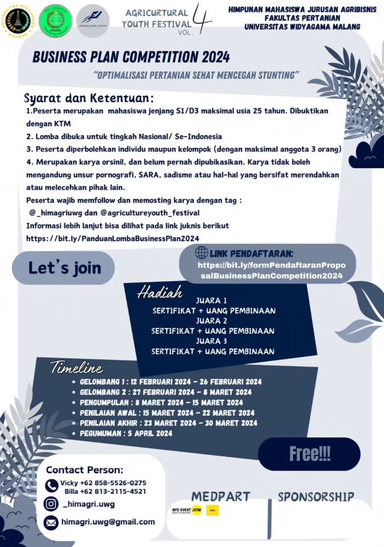Business Plan Competition - HIMAGRI 2024 - LombaHub.com