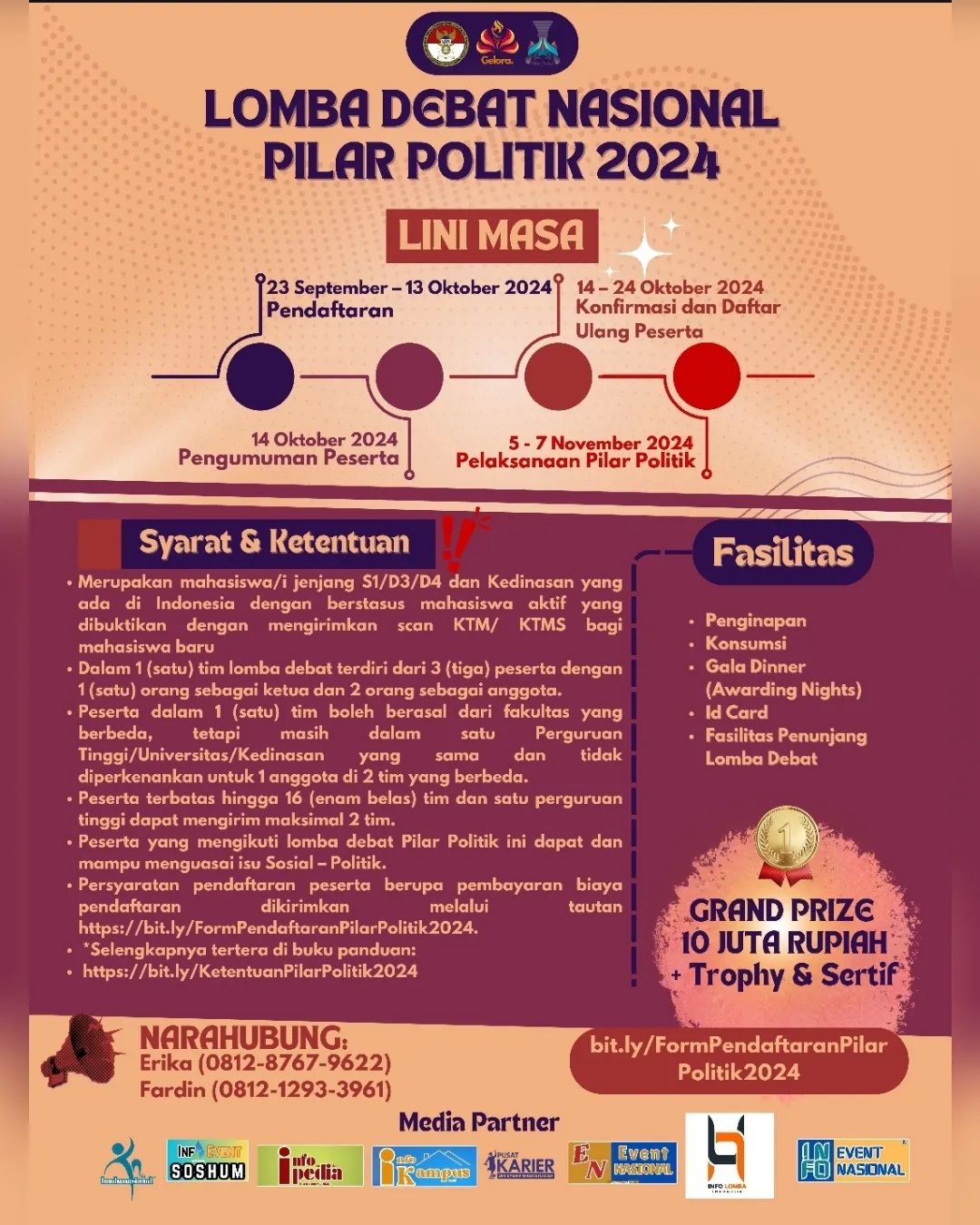 Lomba Debat Nasional Pilar Politik Mahasiswa 2024 - LombaHub.com