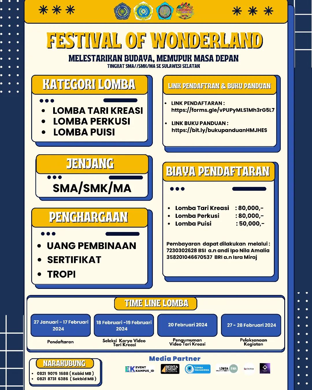 Lomba Tari Kreasi, Perkusi, dan Puisi untuk SMA/SMK/MA - Festival of ...